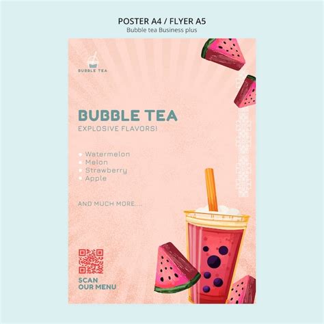 Free Psd Bubble Tea Landing Page Template Design