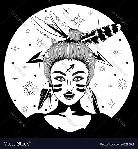 Sagittarius Girl Avatar Royalty Free Vector Image