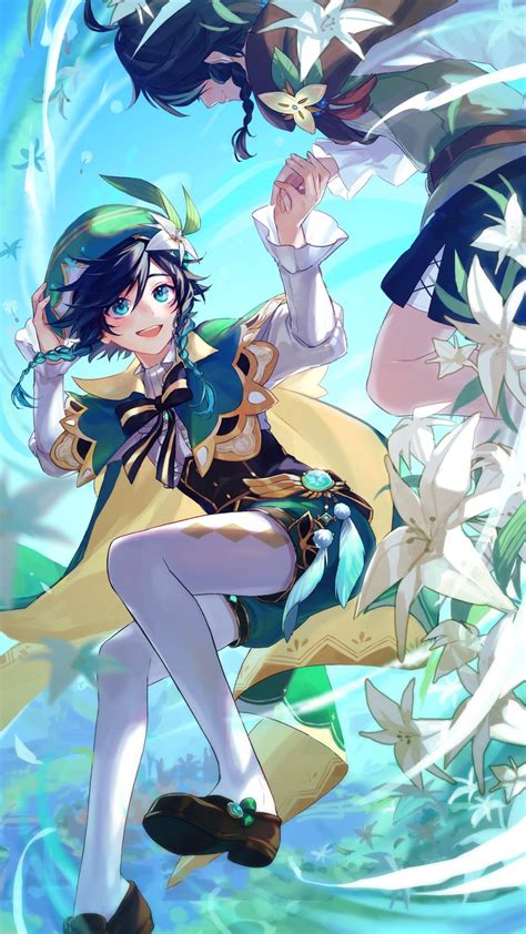 Venti And Nameless Bard Genshin Impact Drawn By Pon2oo Danbooru