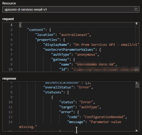 Azure Deploying Arm Template For An Api Connection That Uses Onprem Data Gateway Succeeds But