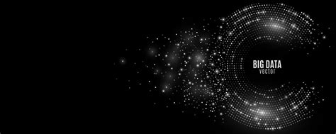 Premium Vector Abstract Digital Circles Of Blue Glowing Dots Information Particles In A Neural