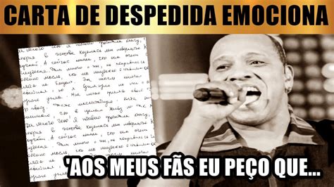 CARTA De DESPEDIDA De ANDERSON DO MOLEJO EMOCIONA E RECADO ESPCIAL