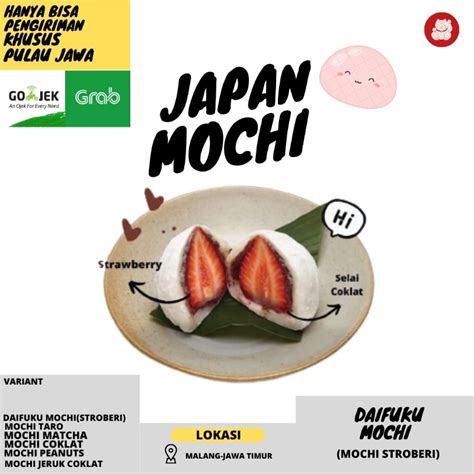 Jual Khusus Pulau Jawa Mochi Bites Daifuku Mochi Stroberi Mochi Bites