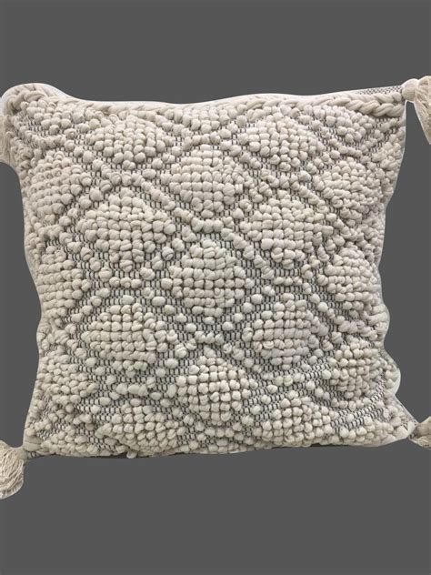 Crosia Work Handloom Cotton Cushion Cover Size 16 X 16 Inch Rs 200