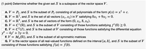 solved 1 point determine whether the given set s is a