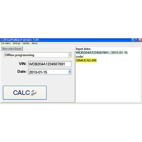 Carprokey Calculator 102 Generator Xentry Password Mrdum Benz Remote Programming Coding