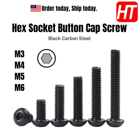 10 Pcs M3 M4 M5 M6 Hex Socket Button Head Screw Mushroom Head Screw