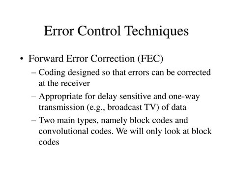 PPT 3F4 Error Control Coding PowerPoint Presentation Free Download ID 909446