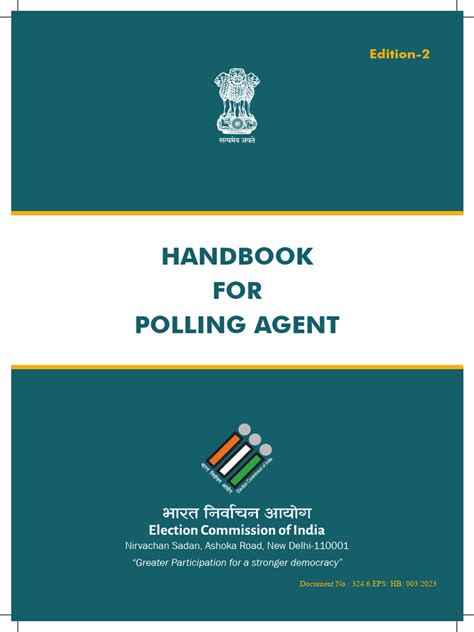 Handbook For Polling Agent Pdf Voting Electronic Voting