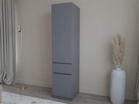 ᐉ Шафа з вішаком 1Ш2Д Т 2 450х520х2000 ДСП Антрацит • Краща ціна в Києві Україні • Купити в