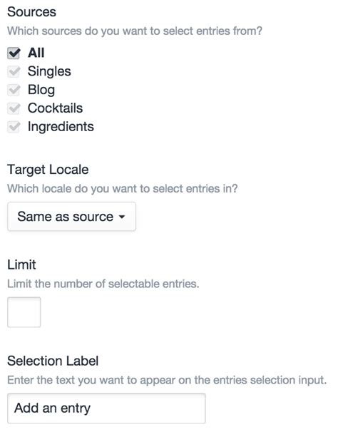Entries Fields Craft Cms Documentation 2x