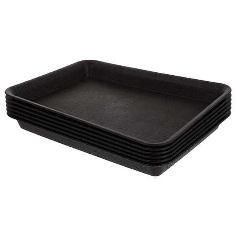 Ounona 6 Pcs Rectangular Torus Plant Pot Tray Saucer Water Round Trays House Plants