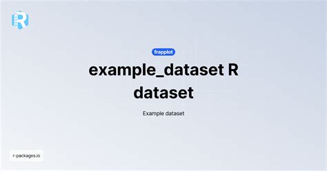 Exampledataset Dataset R Packages