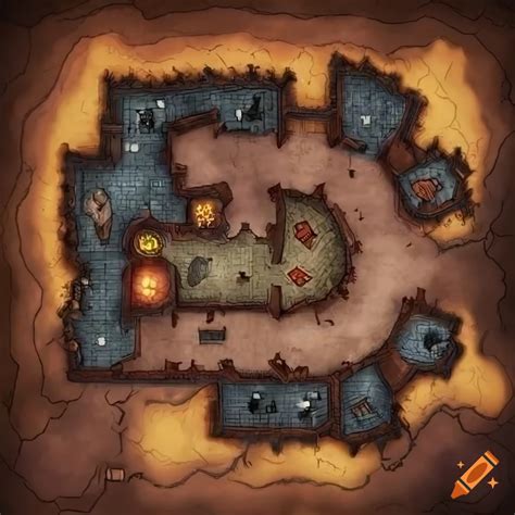 Battle Map View Of A Warlords Hideout On Avernus The First Layer Of Hell In Dungeons And