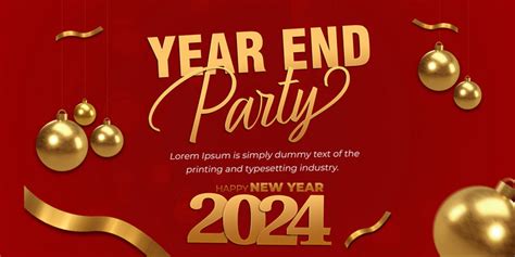 Baner Poster A Party Year End New 2024 Psd File Backdrop Psd Free