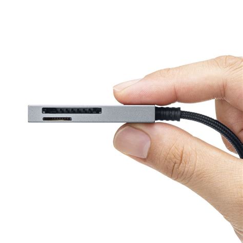 カードリーダー Usb32 Gen1 メッシュケーブル Sdカード Microsdカード スリム コンパクト アルミ筐体 スーパースピード