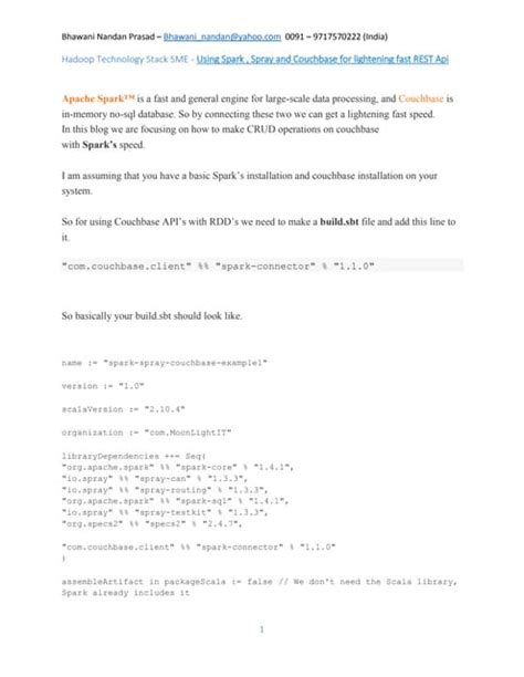 Apache Spark With Akka Couchbase Code By Bhawani Pdf Cloud Computing Internet