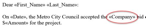 Change Mail Merge Formatting Of Merge Fields In A Word Document