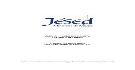 Álbum Solo Dios Basta Letras Y Acordes © Derechos Pdf Document