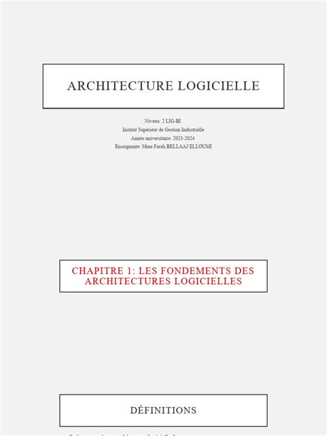chapitre 1 pdf architecture de logiciel informatique