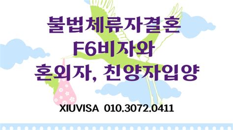 불법체류자 결혼 F6비자와 혼외자 친양자입양 문제 秀visa