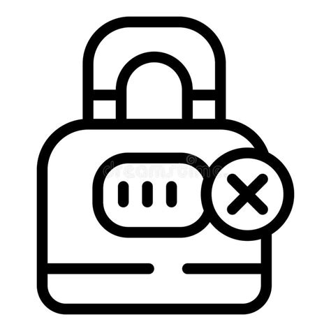 Padlock Showing Wrong Password Error Message Stock Illustration