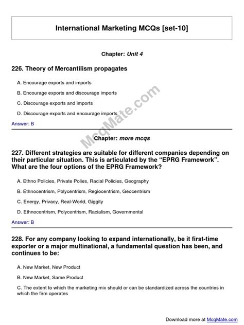 International Marketing Solved Mcqs Set 10 Pdf Franchising