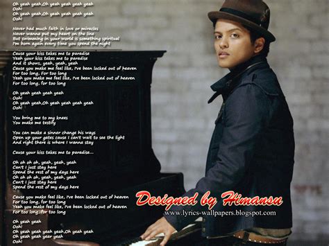 Lyrics Wallpapers Bruno Mars Locked Out Of Heaven