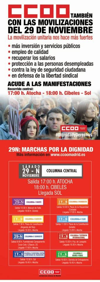 APISCAM CCOO CCOO y UGT se movilizarán el 29 de noviembre bajo el