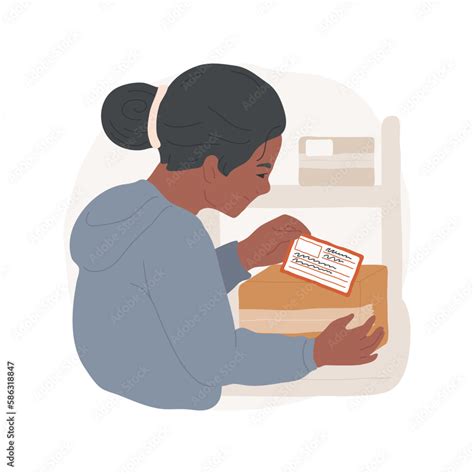 Print Your Return Label Isolated Cartoon Vector Illustration Return Label Closeup Teenager