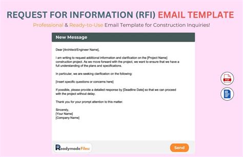 Request For Information Rfi Email Template For Construction