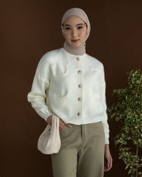 Maima Cardigan Kode 102 Broken White Rubylicious
