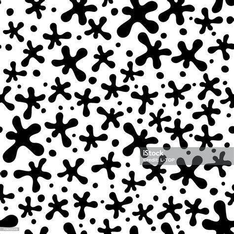 완벽 한 패턴입니다 흰색 바탕에 검은 반점 만화 스타일에서 벡터 일러스트 레이 션입니다 가능성에 대한 스톡 벡터 아트 및 기타 이미지 Istock