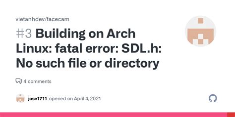 Building On Arch Linux Fatal Error Sdlh No Such File Or Directory
