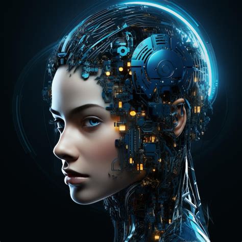 Premium Ai Image The Face Of A Woman In A Futuristic Robot Head