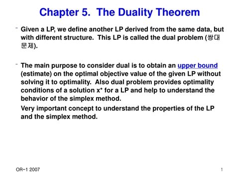 Ppt Chapter 5 The Duality Theorem Powerpoint Presentation Free