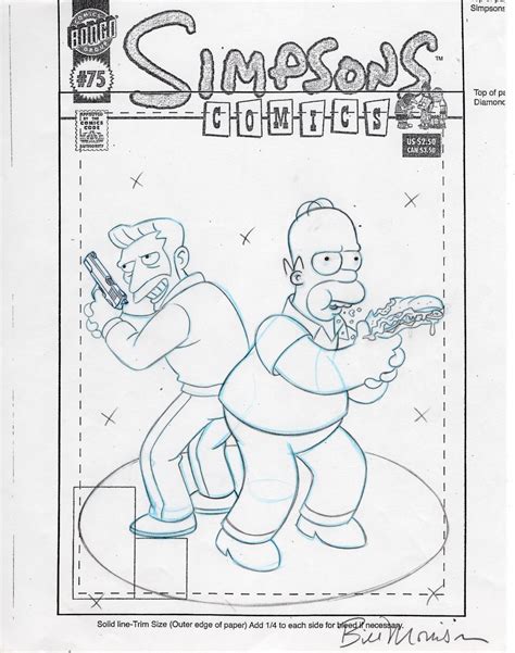 Simpsons Comics 117 Cover Pencils In Bill Morrisons Bongo Covers