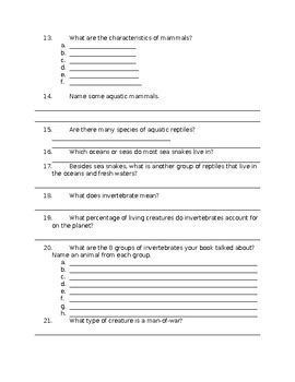 The 101 Series Biology 101 Study Guide Aquatic Kingdom TPT