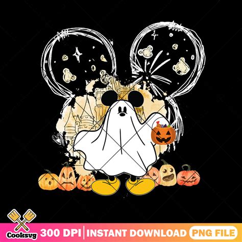 Mickey Cosplay Ghost Png Halloween Disney Png Mickey Cute Png Cooksvg
