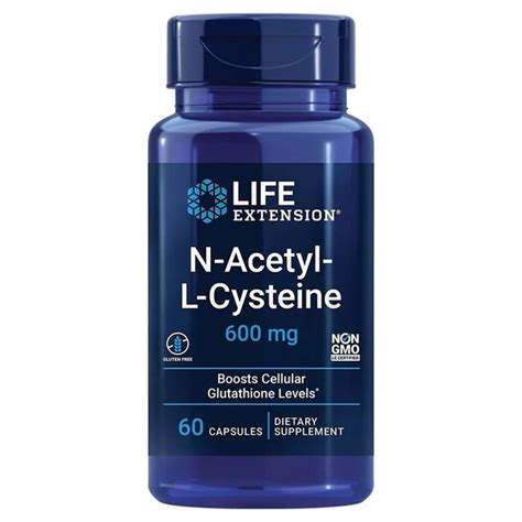 N ацетилцистеин 600 мг, NAC 600 mg, Life Extension, 60 капсул купить на ...