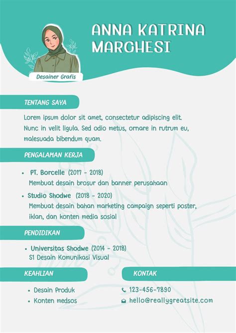 Gratis Contoh Cv Desain Grafis Keren Canva