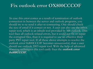 Resolve Outlook Error X CCC F PPT IT And Internet Support Internet
