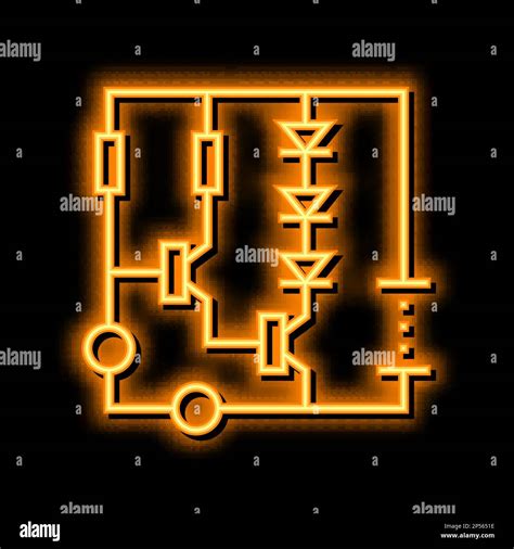 Circuit Diagram Neon Glow Icon Illustration Stock Vector Image Art Alamy