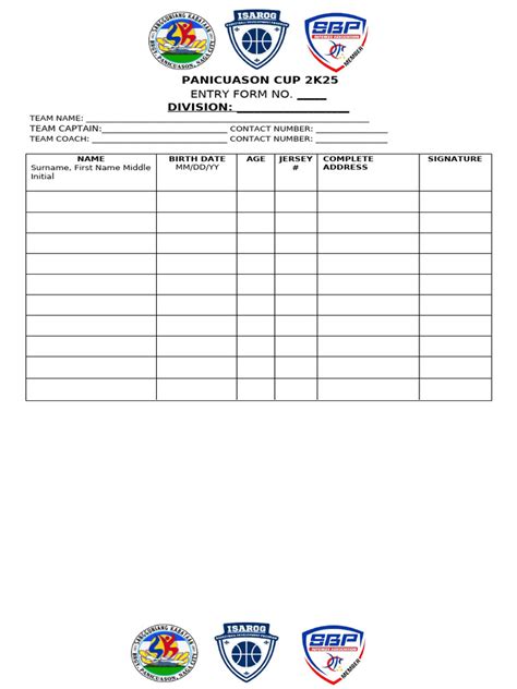 Panicuason Entry Form And Official Gallery Pdf