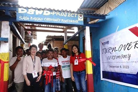 Dswd Turns Over Newly Restored Footbridge To Badjao Community In