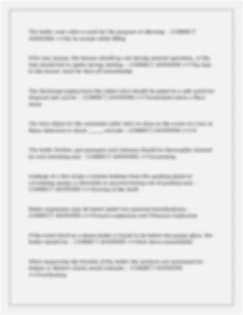 Power Engineering 5th Class Exam With Correct Answers Boiler Systems