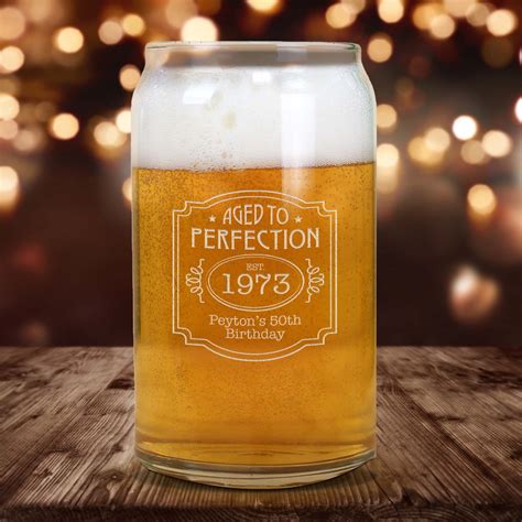 Engraved Beer Can Glass For Groomsmen Beau Coup