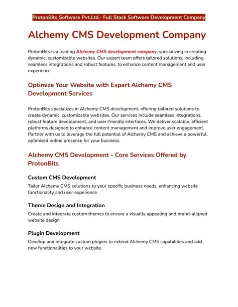 PPT Alchemy CMS Development Services Company Hire Alchemy CMS