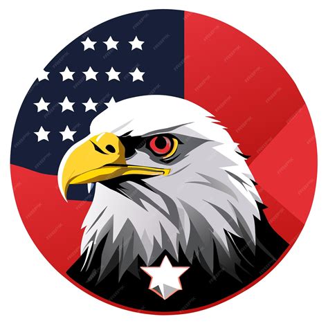 Premium Vector Bald Eagle Illustration With American Flag