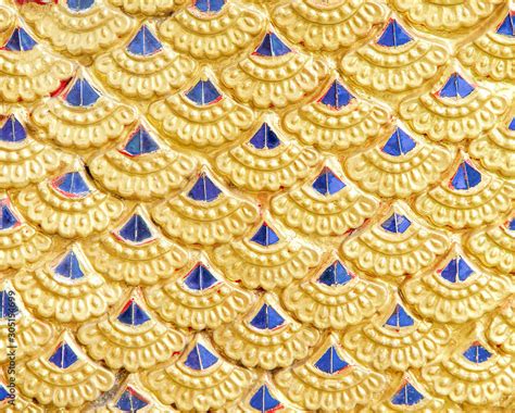 Gold Serpent Scale Statue Seamless Patterns Or Colorful Naga Texture